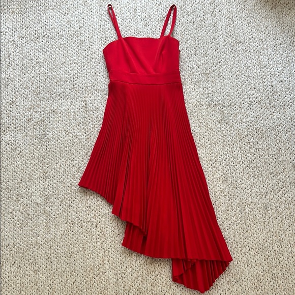 Milly | Dresses | Milly Asymmetrical Red Dress | Poshmark